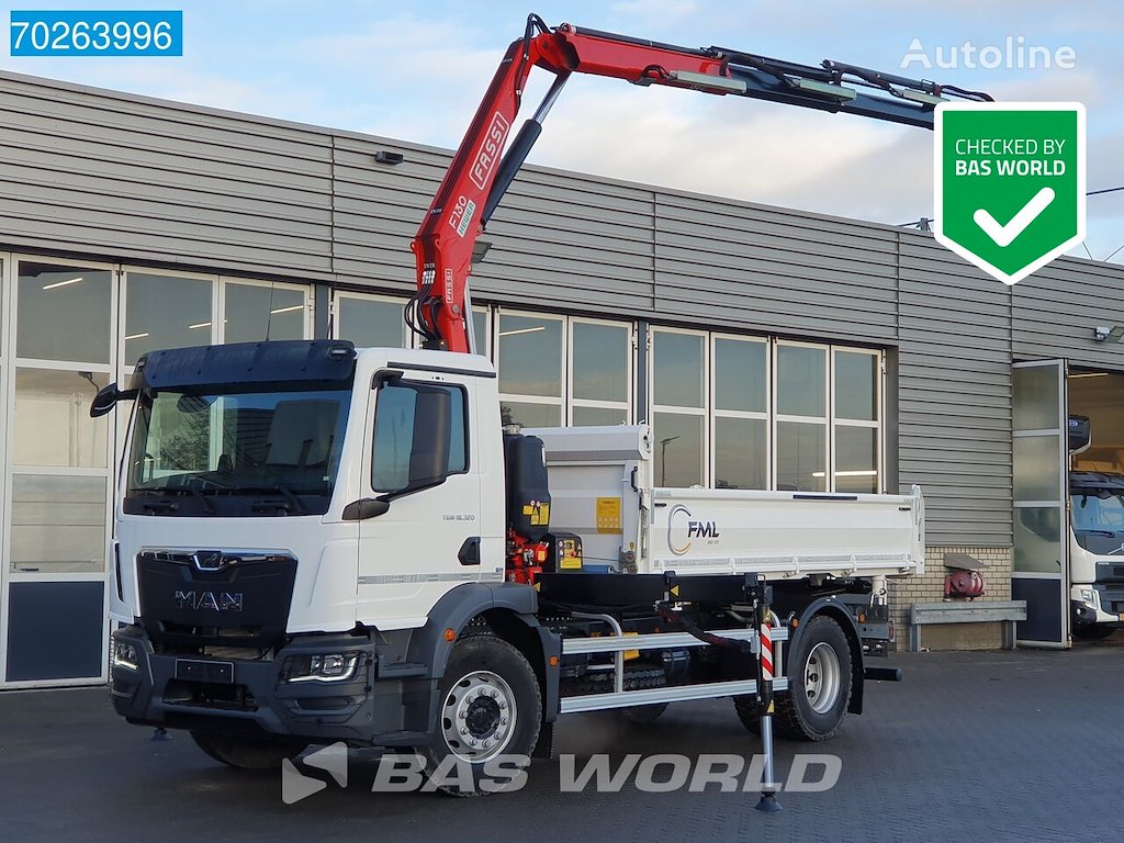 Novi MAN TGM 18.320 4X2 Fassi F130A.0.23 Kran Crane 3-Seiten Steelsuspens kiper