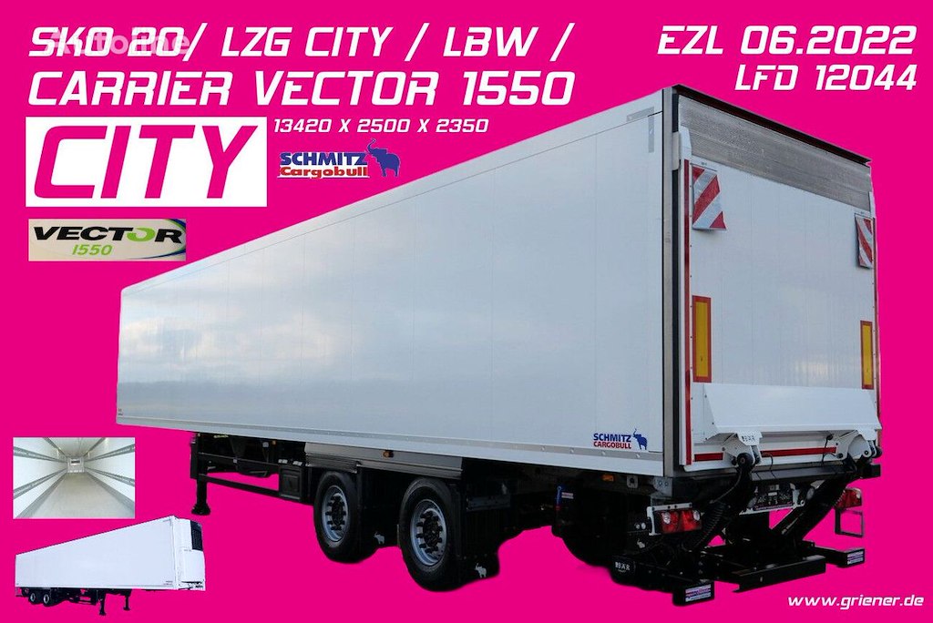 Schmitz Cargobull SKO 20/ LZG CITY / LBW / TRIDEC /CAR VEC 1550 poluprikolica hladnjača