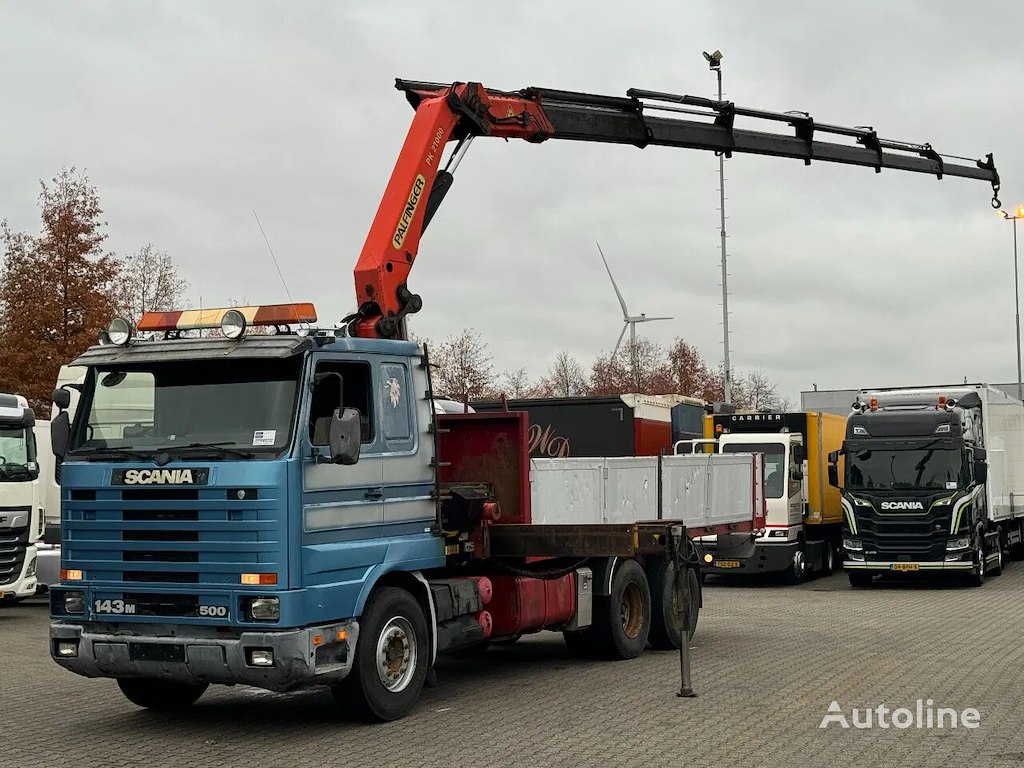 Scania R143-500 V8 6x2 Palfinger PK21000 kamion s ravnom platformom