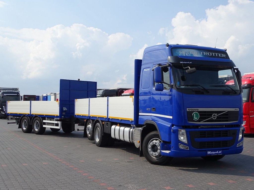 Volvo FH 500 / 6X2 / ZESTAW TANDEM / BURTOWY / DO BUDOWLANKI / OŚ PODN kamion s ravnom platformom + prikolica sa ravnom platformom