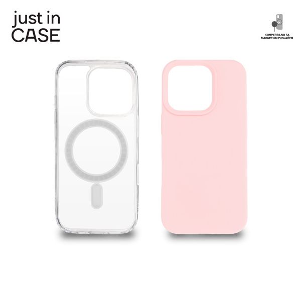 JUST IN CASE 2u1 Extra case MAG MIX PLUS paket za iPhone 16 Pro Max, roza