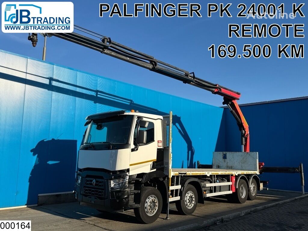 Renault C 430 8x2, EURO 6, Palfinger, Remote kamion s ravnom platformom