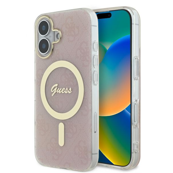 LICENSED GUESS GUESS MAGSAFE maska za iPhone 16 4G, roza