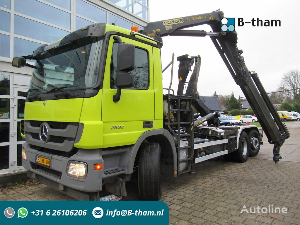 Mercedes-Benz ACTROS 2532 6x2 Palift T20 + Palfinger PK18002-EH Haak - Kraan kamion rol kiper