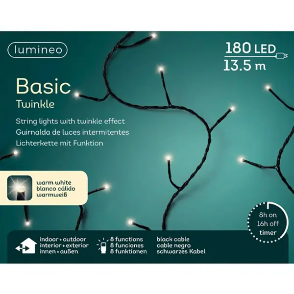 LUMINEO Lampice za jelku sa 180 LED dioda toplo belih 1300cm