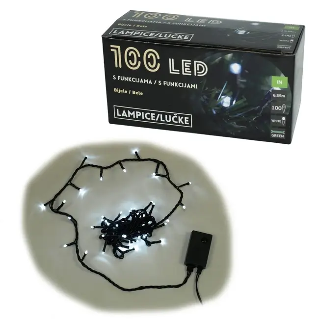 DENIS Led lampice 100 bele