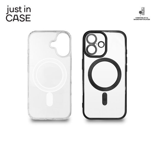 JUST IN CASE 2u1 Extra case MAG MIX paket za iPhone 16, crna