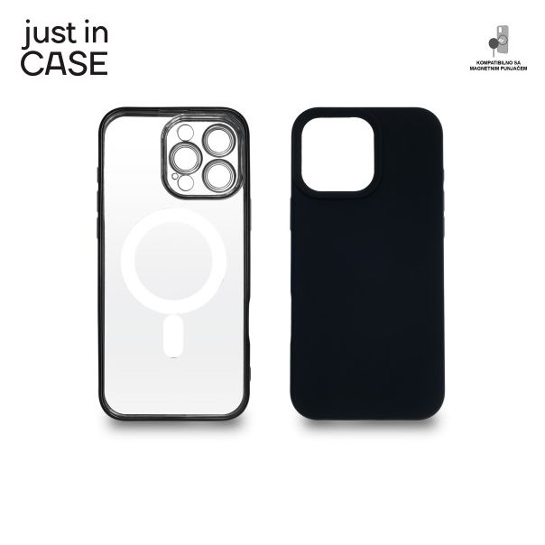 JUST IN CASE 2u1 Extra case MAG MIX PLUS paket za iPhone 16 Pro Max, crna