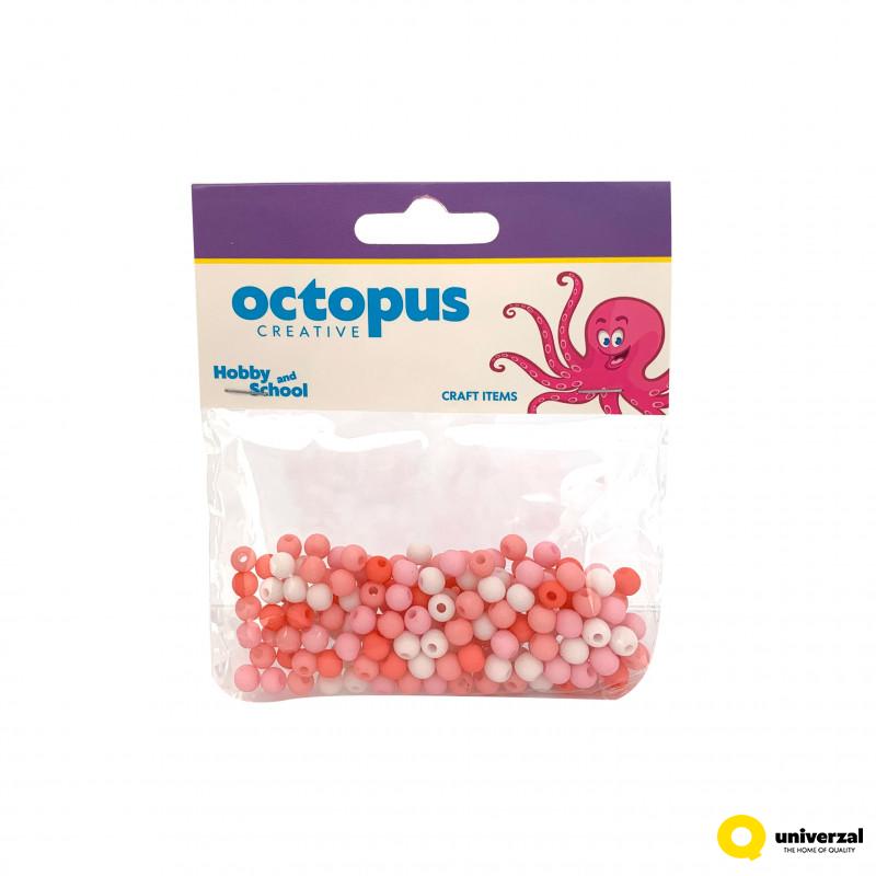 DEKORATIVNE PERLE ROZE 6mm 160kom UNL-2405 OCTOPUS