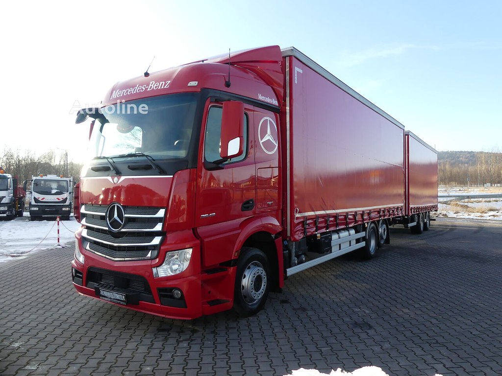 Mercedes-Benz ACTROS 2543 MP4 / EURO 6 / ZESTAW TANDEM / PRZEBIEG 570 TYS KM kamion sa klizna zavesa cerada + prikolica sa kliznom ceradom