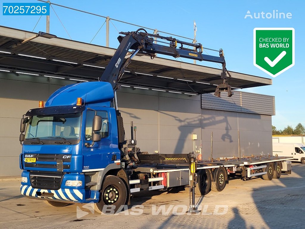 DAF CF85.410 6X2 NL-Truck Hiab 211 EPC-3 HIPRO Kran ADR Lenkachse EE vozilo za prevoz kontejnera