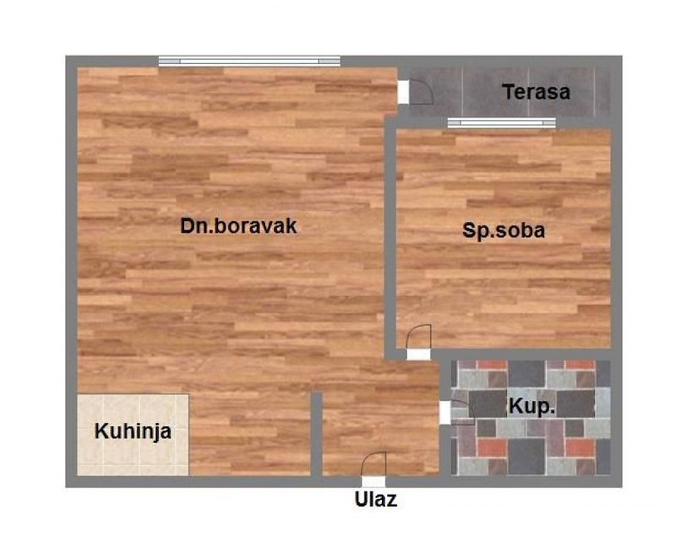 Podbara dvosoban 39m2 sa PDV-om 1. sprat