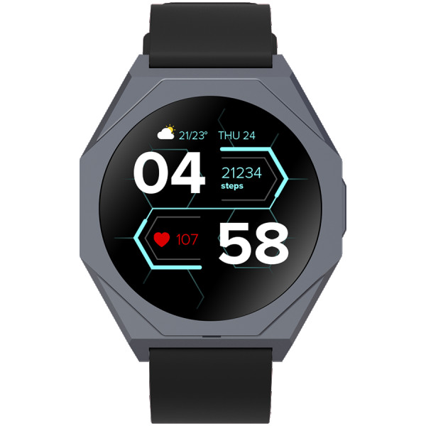 CANYON Otto SW-86, Smart watch Realtek 8762DK LCD 1.3 LTPS 360X360px, TP G+F 1+gesture 192KB Li-ion polymer battery 3.7v 280mAh,Gun aluminu