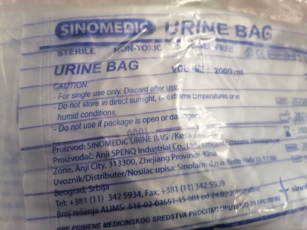 Urinarne kese Sinemedik, 2000ml, 58 kom., ukupno 1.700.- din