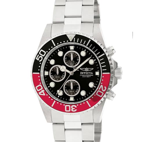 Invicta sat Pro Diver Men 43mm Stainless Steel Steel Black dial VD55B Quartz 1770