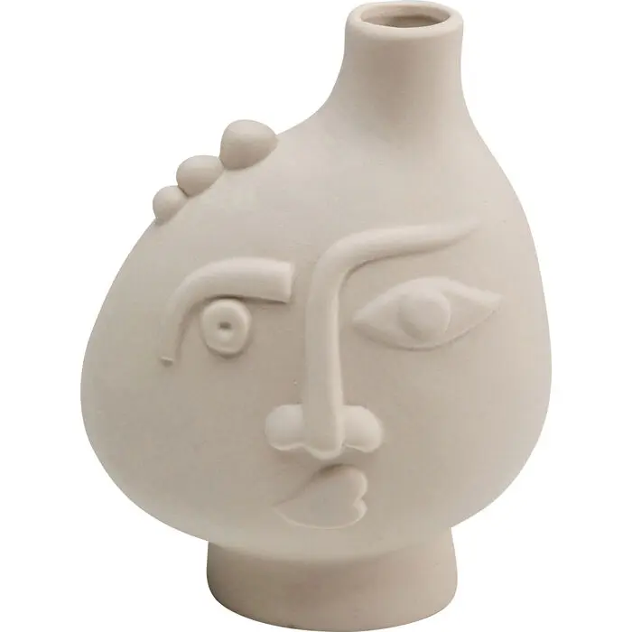 KARE 54248 Vaza Spherical Face desna, 16 cm, Bela