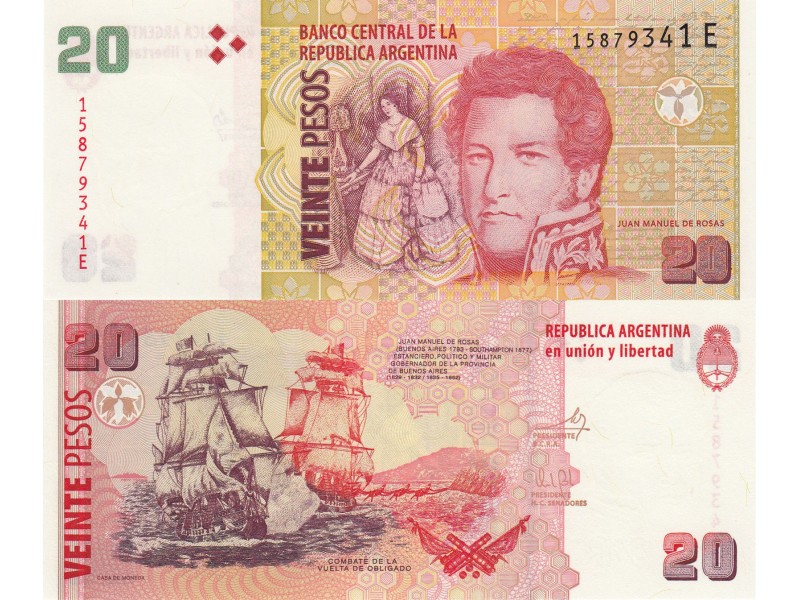 ARGENTINA 20 Pesos 2003 (2018) UNC, P-355