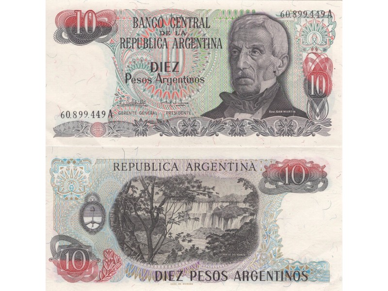 ARGENTINA 10 Peso 1983 UNC, P-313