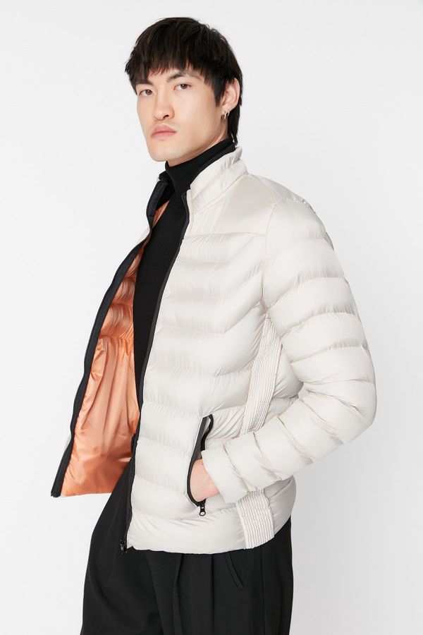 TRENDYOL STONE REGULAR FIT STAND COLLAR PUFFER WIND AND WATER RESISTANT JACKET
