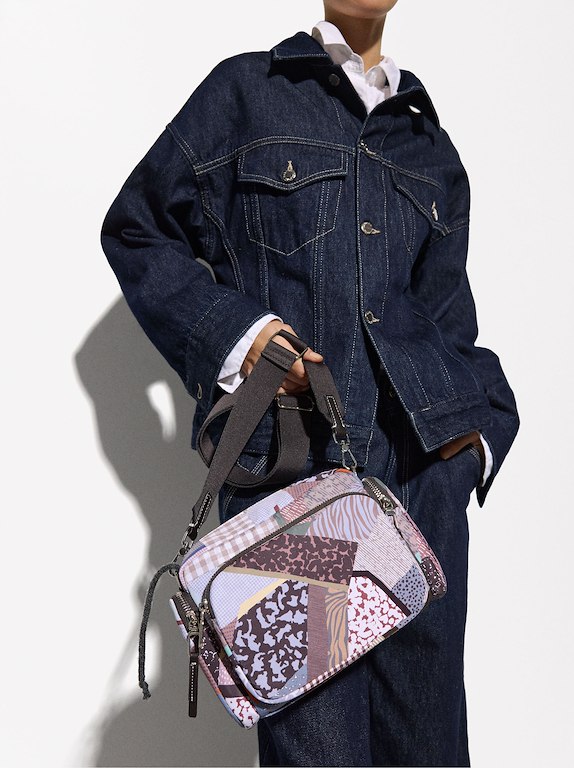 Printed nylon crossbody bag