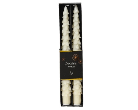 Dekordom novogodišnja dekoracija - candle paraffin set 2pcs 25cm 215681 - wool white - kmg ( 043337 )