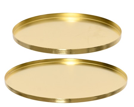 Dekordom novogodišnja dekoracija - deco plate iron set 2pcs 35cm 386508 - gold - kmg ( 043340 )