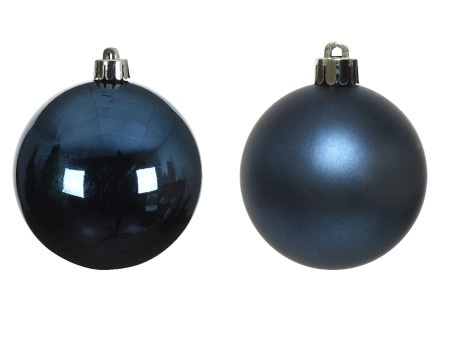 Dekordom novogodišnja dekoracija - hanging bauble set mix 6pcs 8cm 022156 - night blue - kmg ( 043296 )