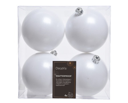 Dekordom novogodišnja dekoracija - hanging bauble set 4pcs 10cm 022172 - winter white - kmg ( 043299 )