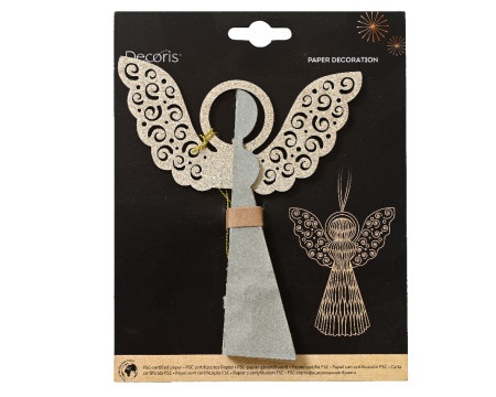 Dekordom novogodišnja dekoracija - hanging paper angel 15cm 709228 - grey - kmg ( 043382 )