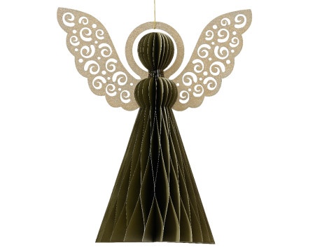 Dekordom novogodišnja dekoracija - hanging paper angel 20cm 709261 - green - kmg ( 043387 )