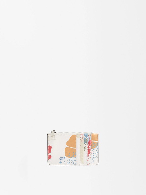 Floral print card holder