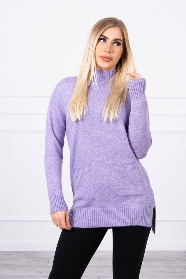 SWEATER WITH STAND-UP COLLAR PURPLE