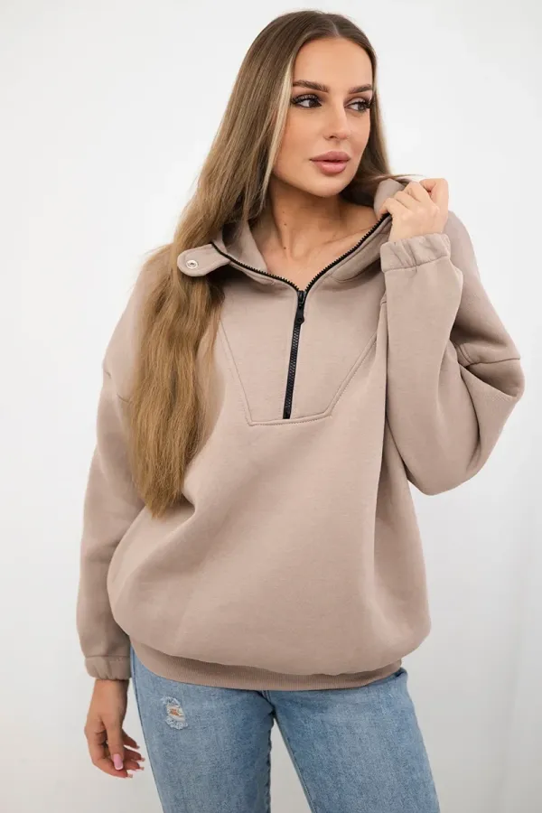 MARKA NIEZDEFINIOWANA HOODED SWEATSHIRT DARK BEIGE
