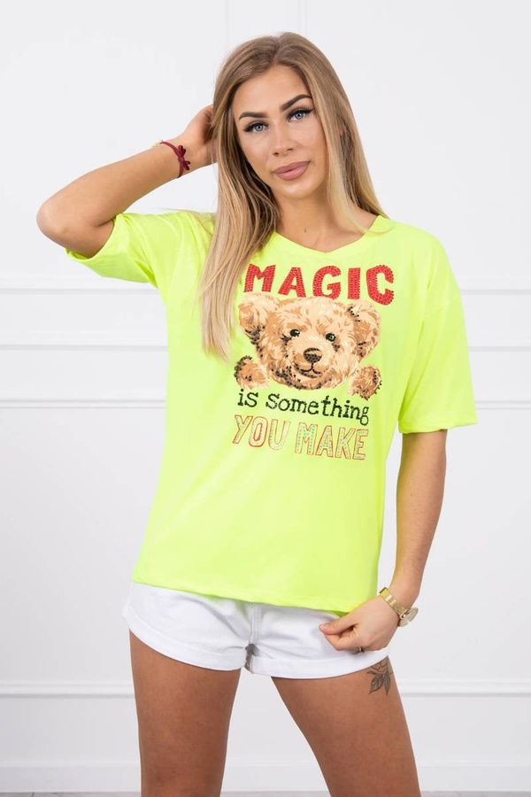 BLOUSE WITH MAGIC YELLOW NEON PRINT