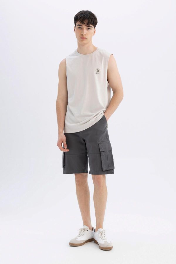 DEFACTO RELAX FIT STRAIGHT LEG GABARDINE BERMUDA SHORTS