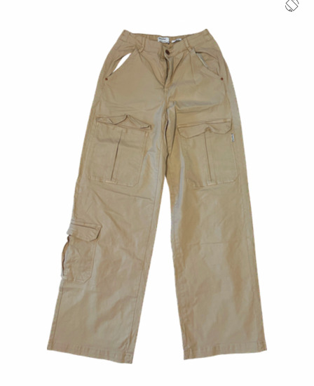 Bershka krem cargo pantalone