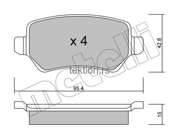 Metelli 22-0542-1 pločice za zadnje kočnice Opel Astra H/Meriva B/Zafira B