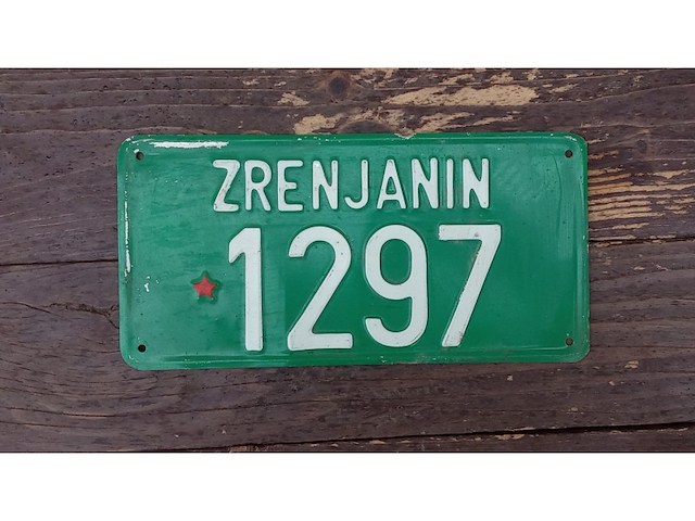 AUTO TABLICA ZRENJANIN JUGOSLAVIJA LEPA