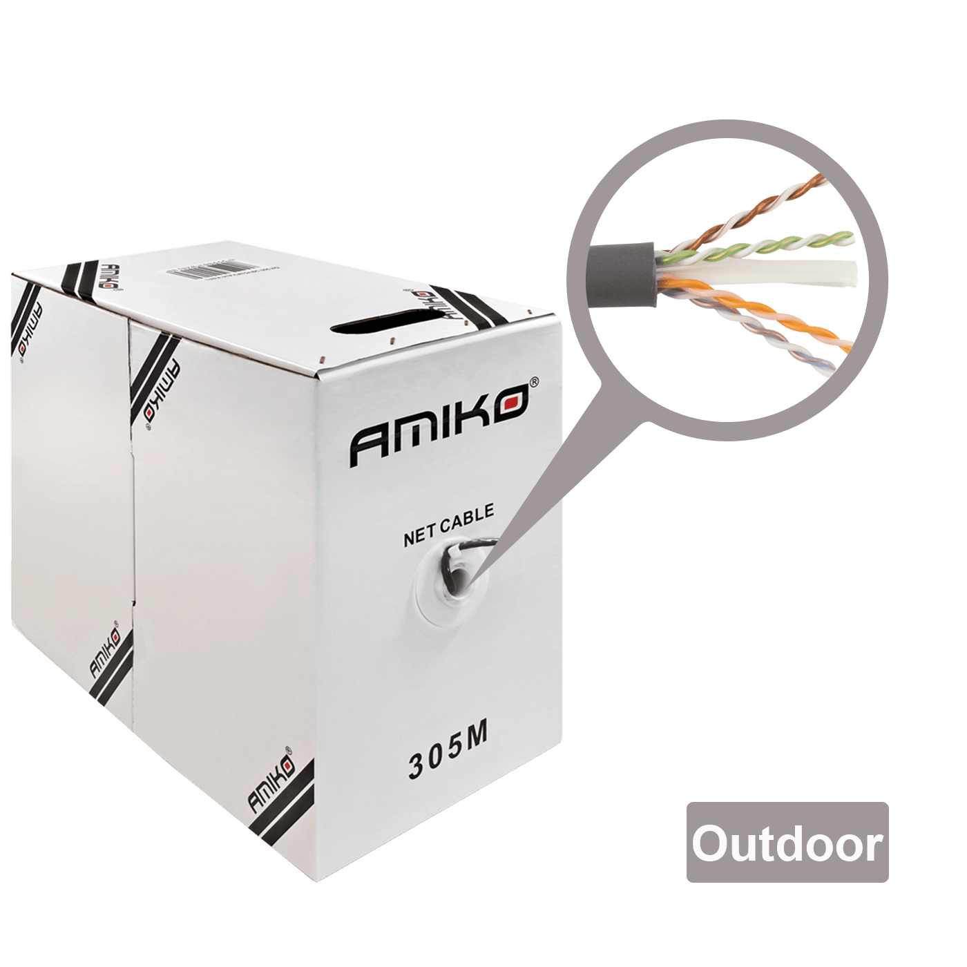 Amiko Mrežni FTP kabl, CAT5e, OutDoor, 305 met. – CAT5e FTP Outdoor 305m