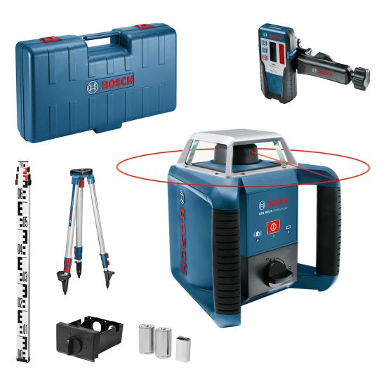 Bosch GRL 400 H rotacioni laser + LR 1 prijemnik + građevinski stativ BT 170 HD + merna letva GR 240 u koferu (06159940JY)