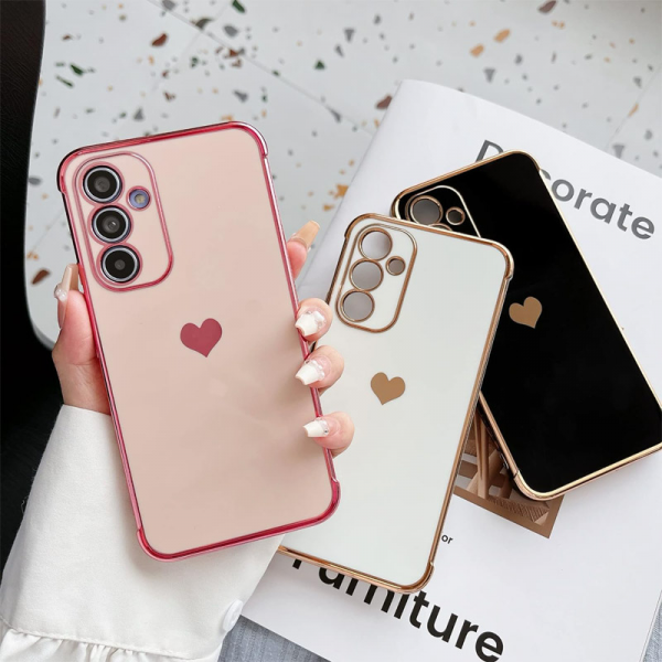 Maska Heart Frame za iPhone 15 Pro Max roze