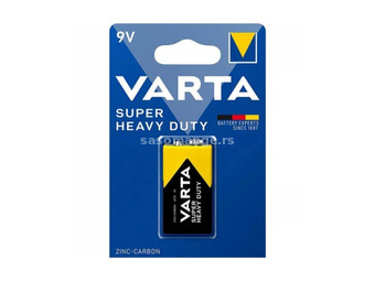 Baterija 9V VARTA Superlife SUPER HEAVY DUTY 6F22, Cink-karbon baterije, Pakovanje 1kom