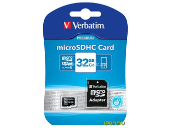 VERBATIM Premium 32GB MicroSDHC 10 MB/s 44083