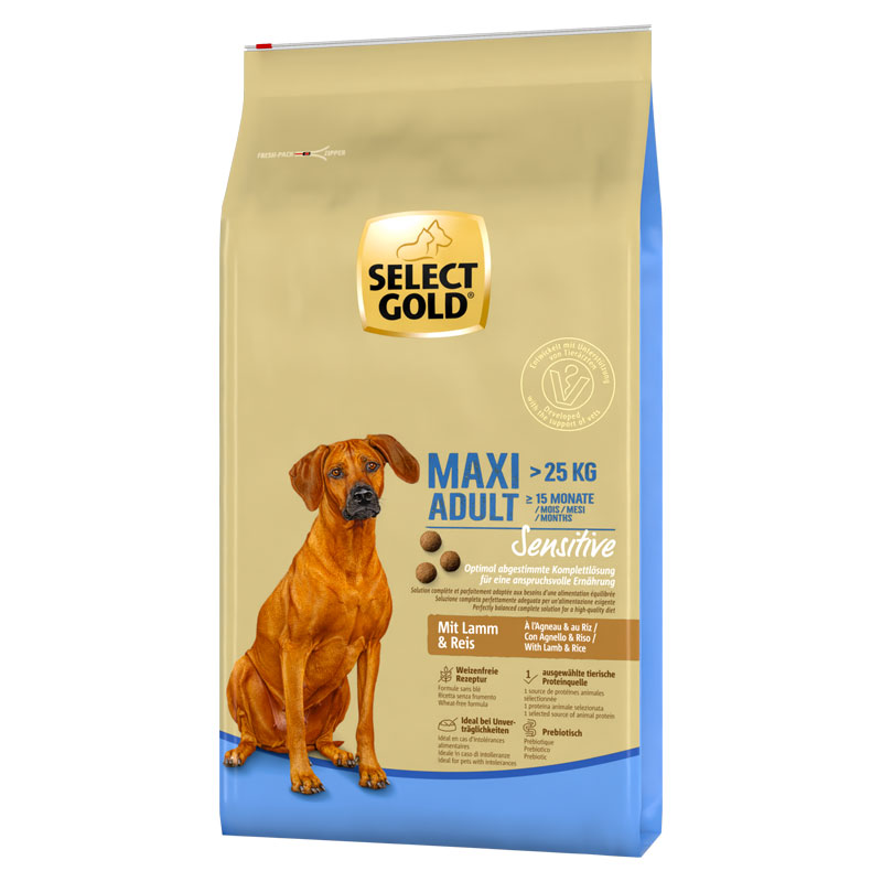 Select Gold maxi adult sensitive jagnjetina i pirinač 12kg