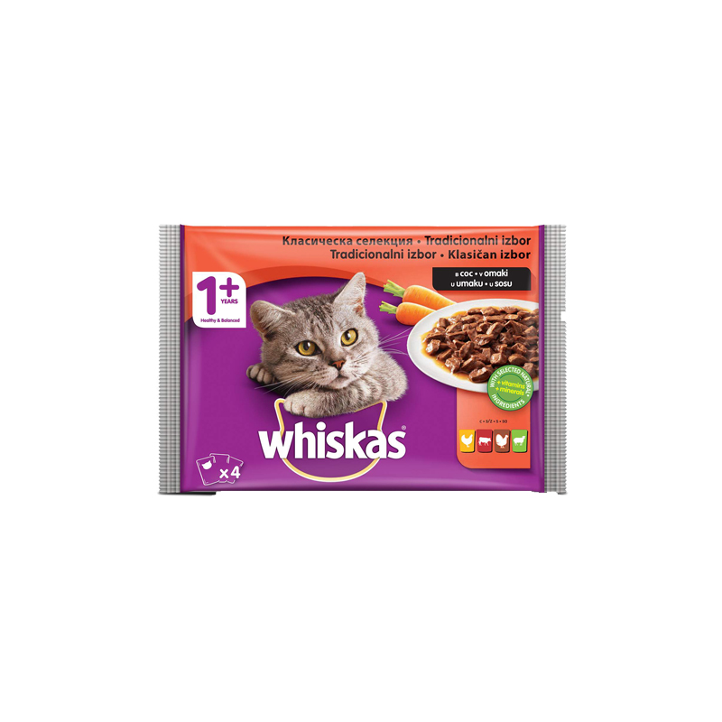 Whiskas meso i povrće 4x100g