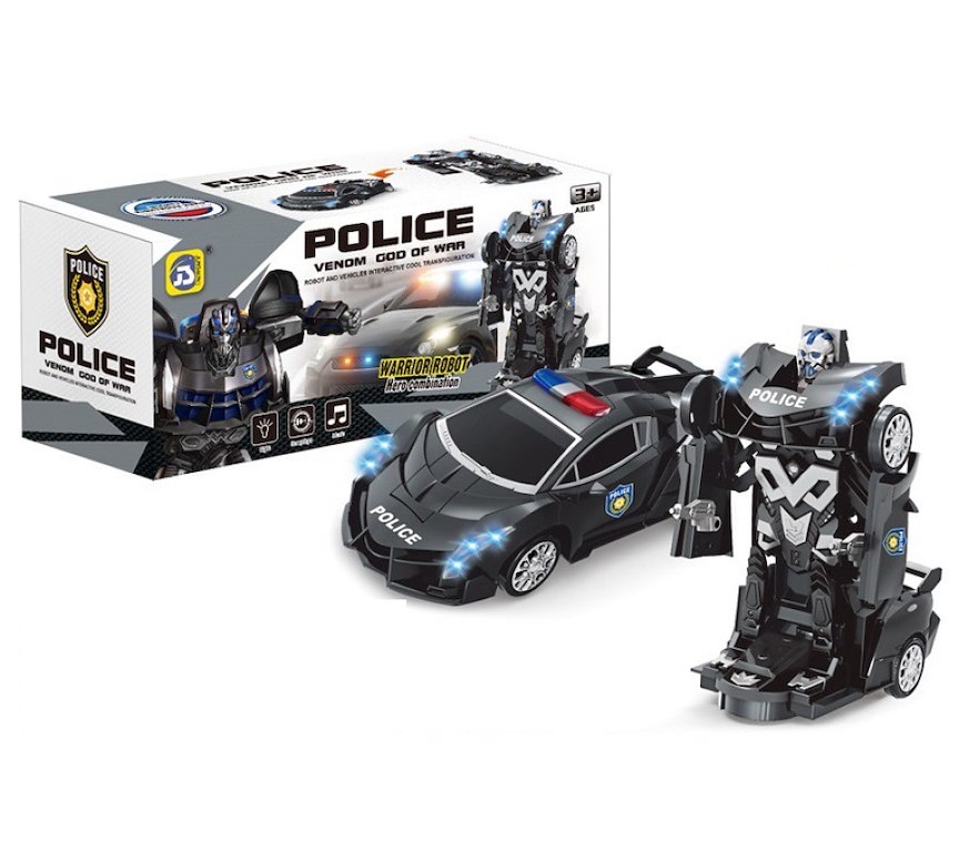 Transformers auto robot police crni