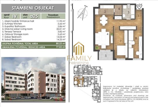 Prodaja trosobnog stana – 78m², useljivo 2025. god