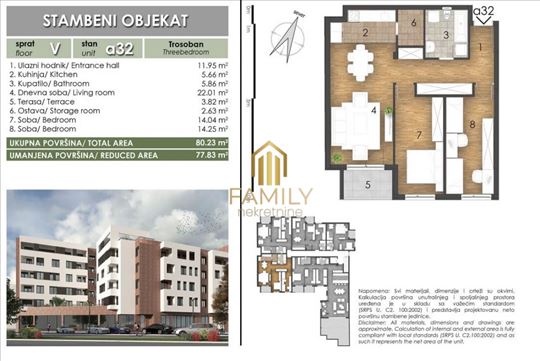 Prodaja trosobnog stana – 78m², useljivo u aprilu