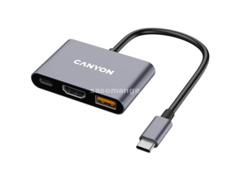 CANYON hub DS-4 3in1 USB-C Grey