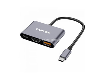 CANYON hub DS-4 3in1 USB-C Grey